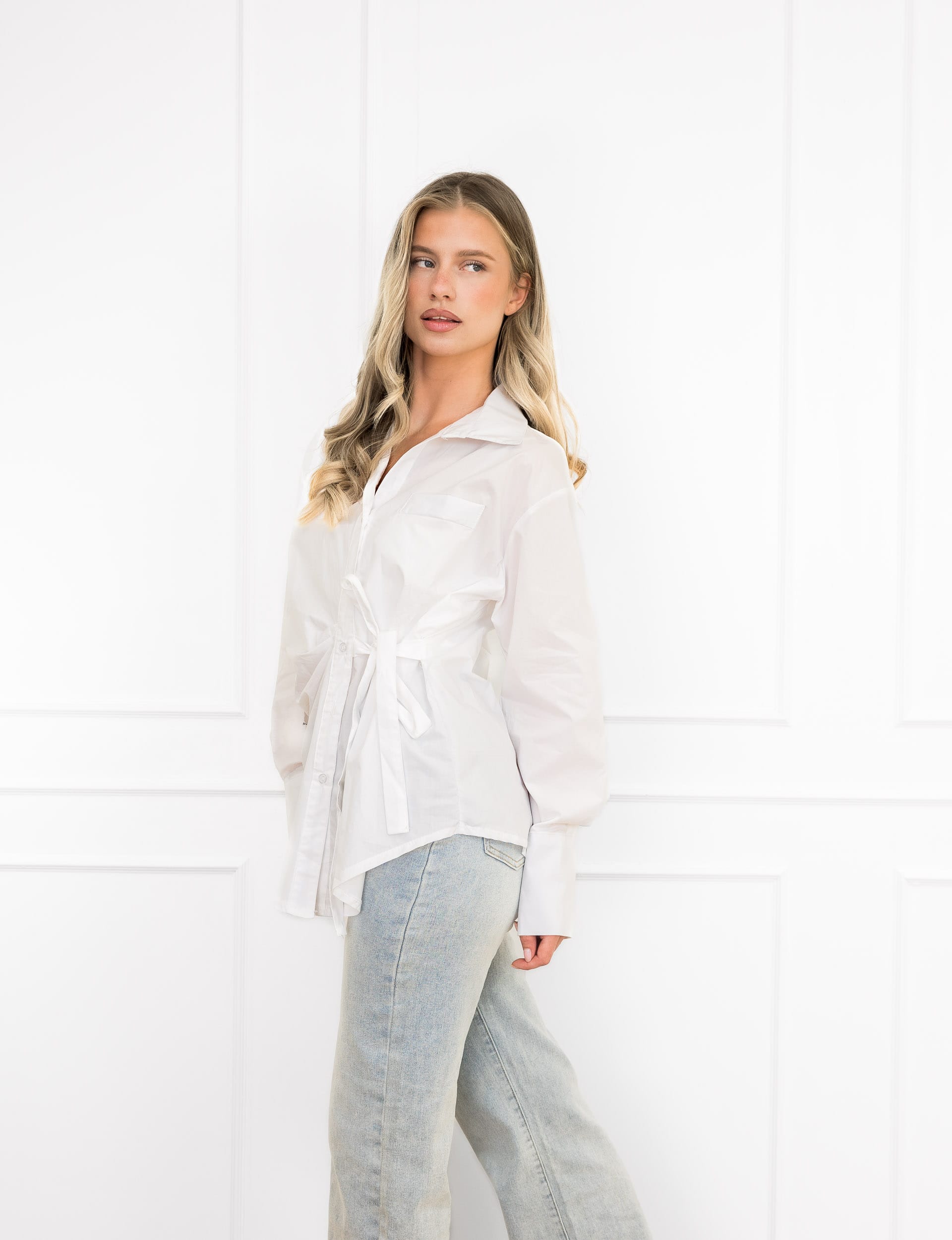 Elin blouse wit | witte blouse met strik detail | Memali