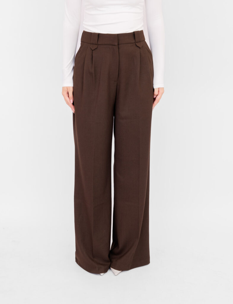 Jayda pantalon coffee | Bruine pantalon basic | Memali
